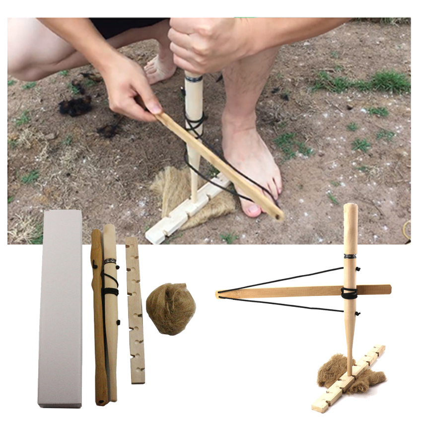 ชุดเจาะโบว์ F-Ire เริ่มต้นดั้งเดิมไม้ฝึกการอยู่รอดแรงเสียดทาน F-Ire ...