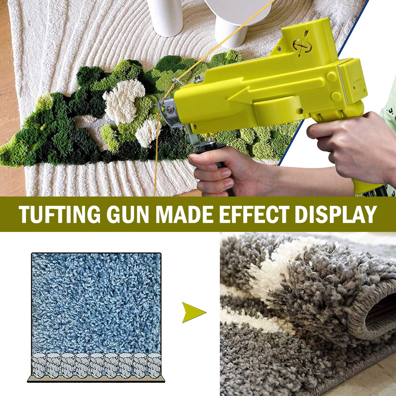 Generic Tufting Gun 2 in 1 Upgrade Electric Tufting Gun Carpet Weaving ...